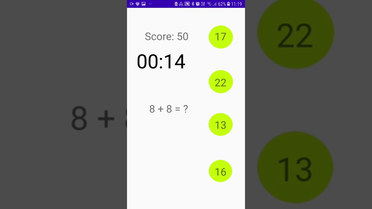 Maths Quiz Tutorial with Countdown Timer for Android Studio