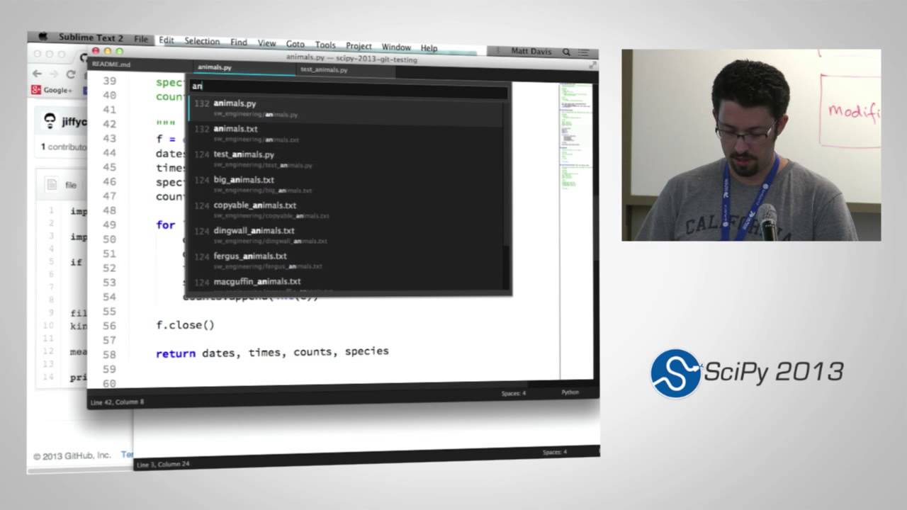 Version Control and Unit Testing for Scientific Software, SciPy2013 Tutorial, Part 2 of 3