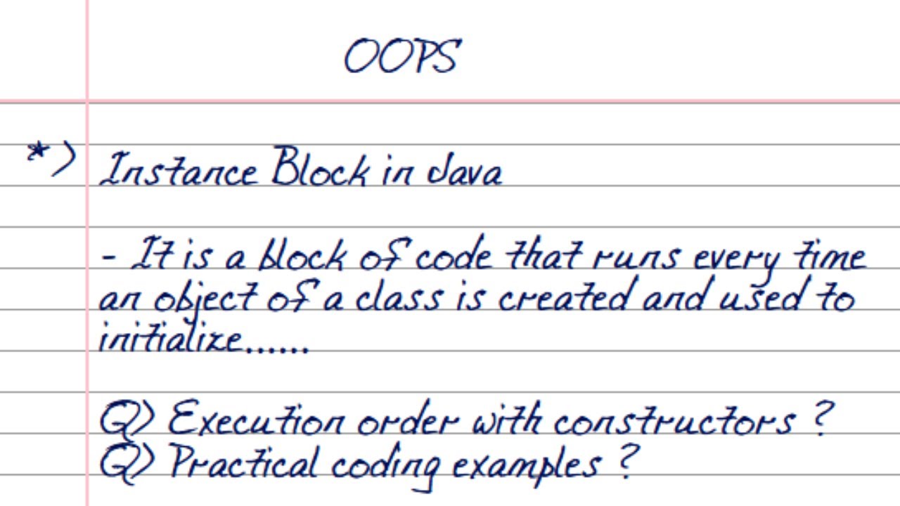 Instance Block In Java with Example