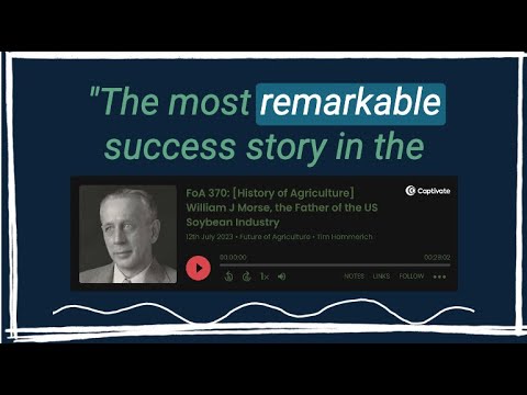 William J Morse, the Father of the US Soybean Industry [History of Agriculture Series]