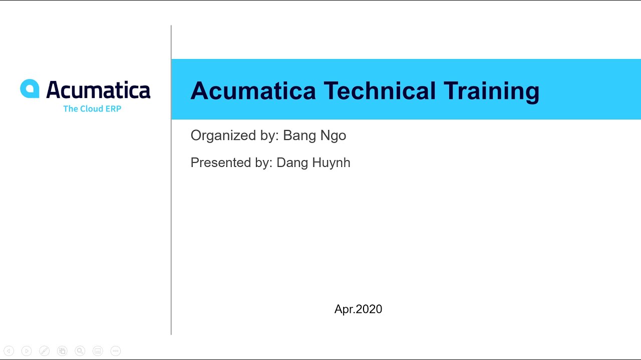 Acumatica Tech Training Day 2 - Maintenance Form - Session 03