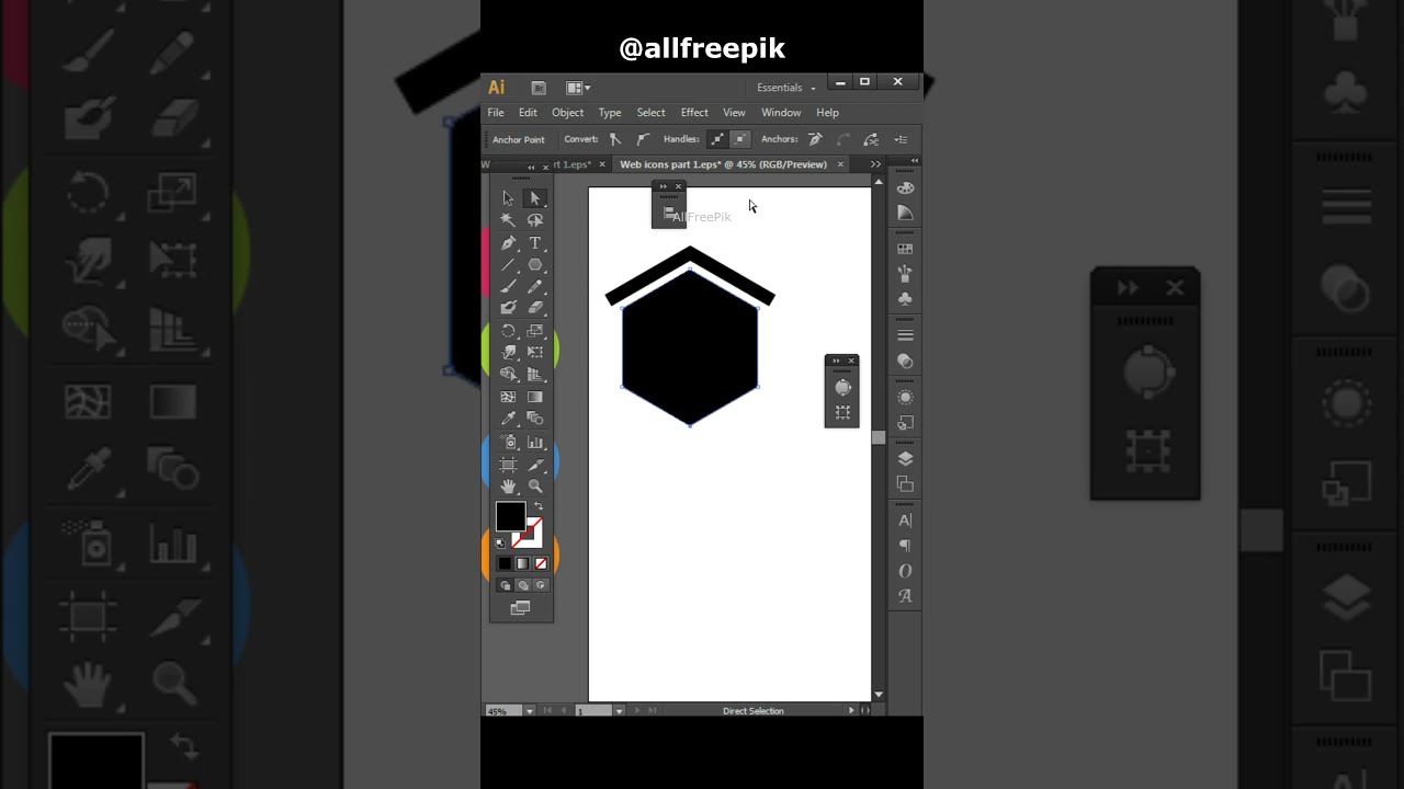 Adobe Illustrator Vector Web Icons Tutorial Part 1 #allfreepik #shorts