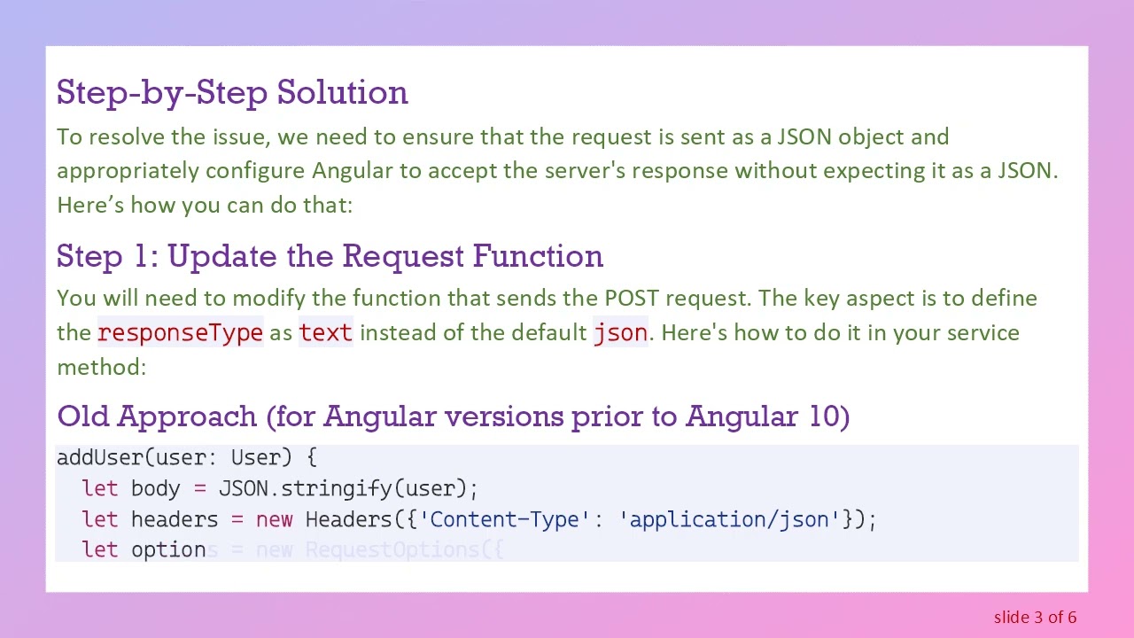 Resolving JSON Parsing Errors in Angular POST Requests