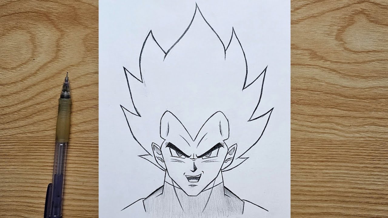 How to draw Vegeta | Vegeta from DBZ step by step | Easy anime drawing tutorial