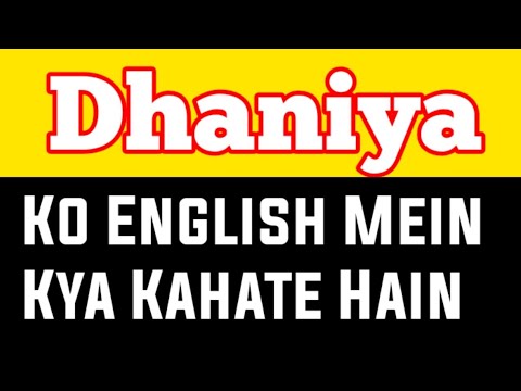 Dhaniya Ko English Mein Kya Kahate Hain | Dhaniya Ka Meaning | Dhaniya Ka English | Dhaniya Ka Matl