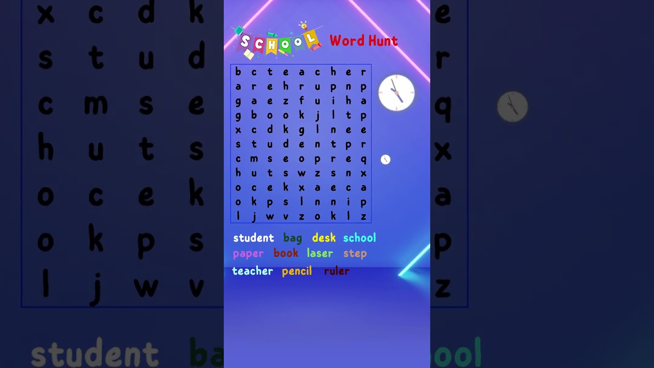 Back-to-School Word Search Puzzle for Kids | #Fun #Educational #Shorts