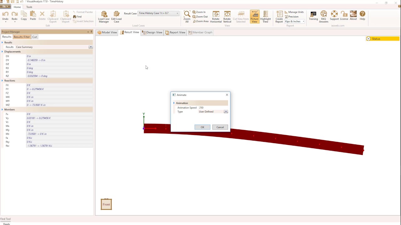 VisualAnalysis: Time History Analysis Results