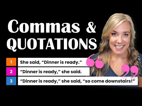 How to Use Commas with Speech Marks in Dialogue (Quotation Marks) | English Punctuation Rules