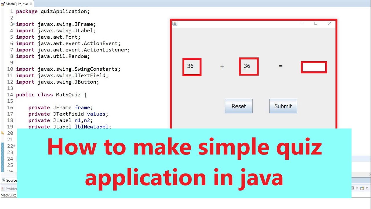 How to make simple quiz application in java | programmer land | simple java project