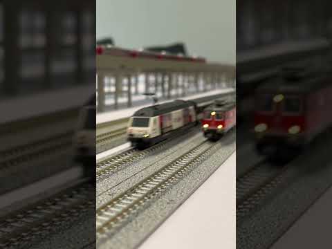 SBB Re460 IR train & Re6/6 freight train spur N