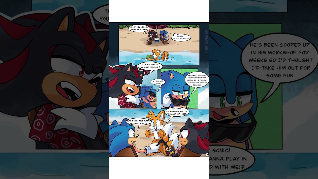 Sonadow - Go to the beach | Sonic Comic Dub | Sky Comic