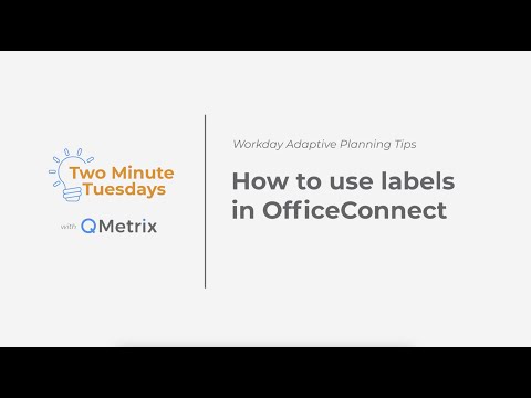 How to use labels in OfficeConnect - Workday Adaptive Planning