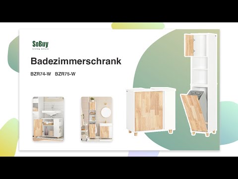 SoBuy Badezimmerschrank | Badschrank | Badezimmer schränke | Badmöbel | Wäscheschrank | BZR74-W