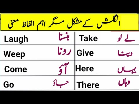 20 daily use English words meaning in Urdu | Voice of Tayyba