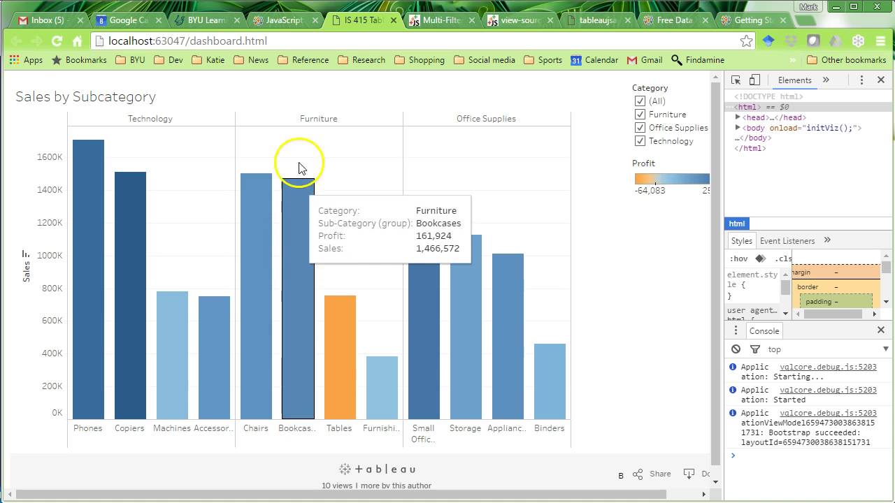 Tableau JavaScript API: Online Tutorial: Filter