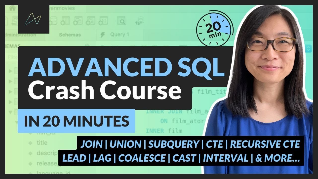 Learn 12 Advanced SQL Concepts in 20 Minutes (project files included!)