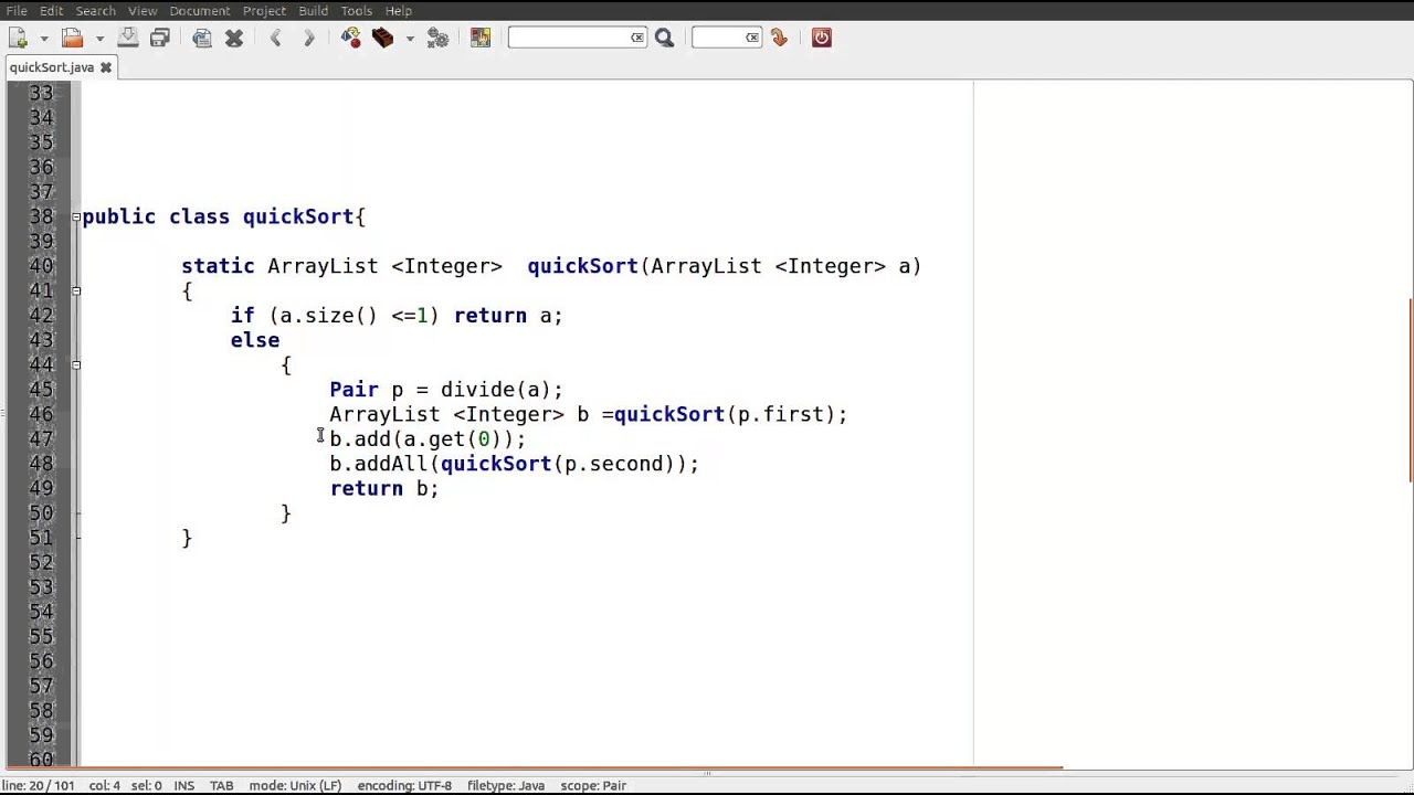 Quick Sort in Java (a functional version).