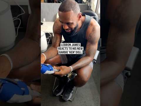LeBron James reacts to his new Barbie 'Ken' doll