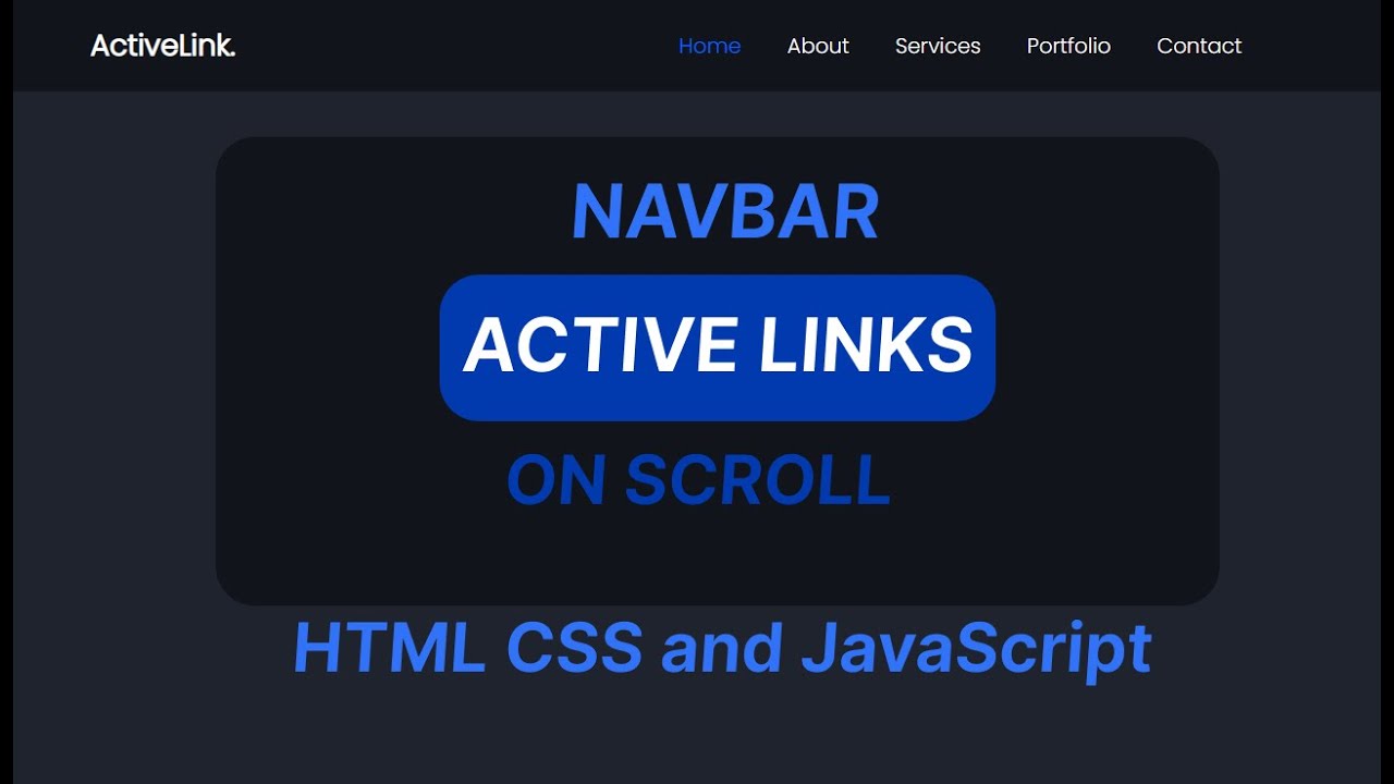 How to Create an Active Nav Link on Scroll using HTML CSS and Javascript | Active Menu Class