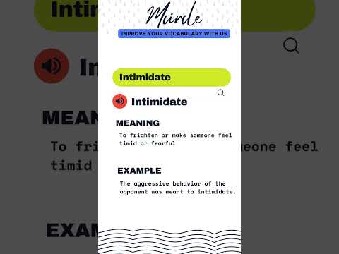 Meaning of Word INTIMIDATE #shortvideo #english #learning