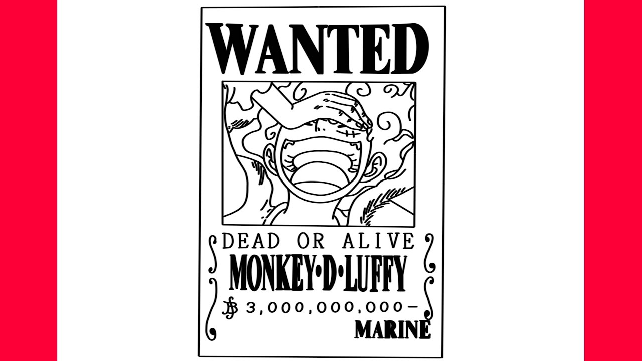 HOW TO DRAW LUFFY WANTED POSTER FROM ONE PIECE