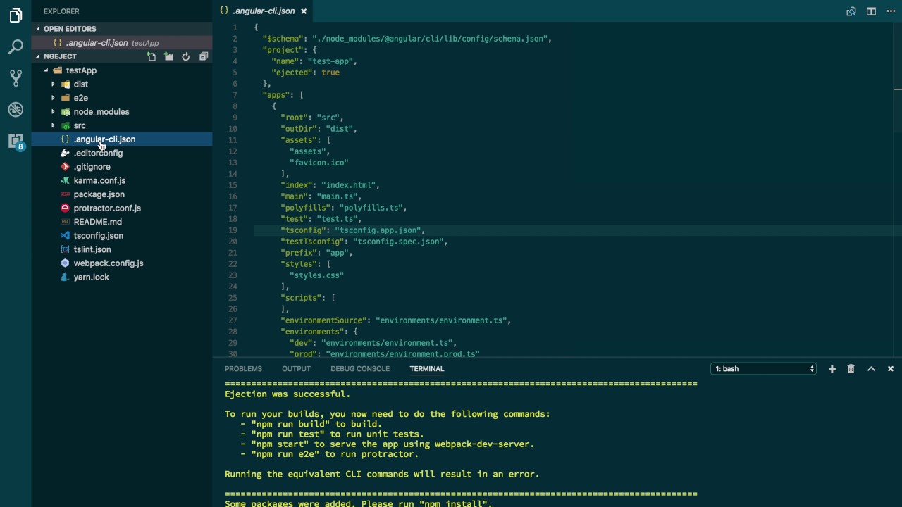 Angular CLI | How to eject webpack config from an Angular CLI project