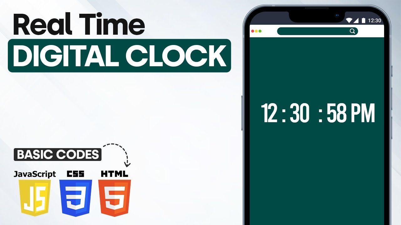Digital Clock using HTML CSS & JavaScript