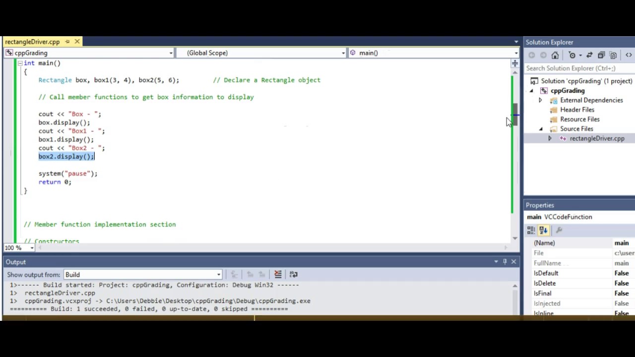 Rectangle Class - One File