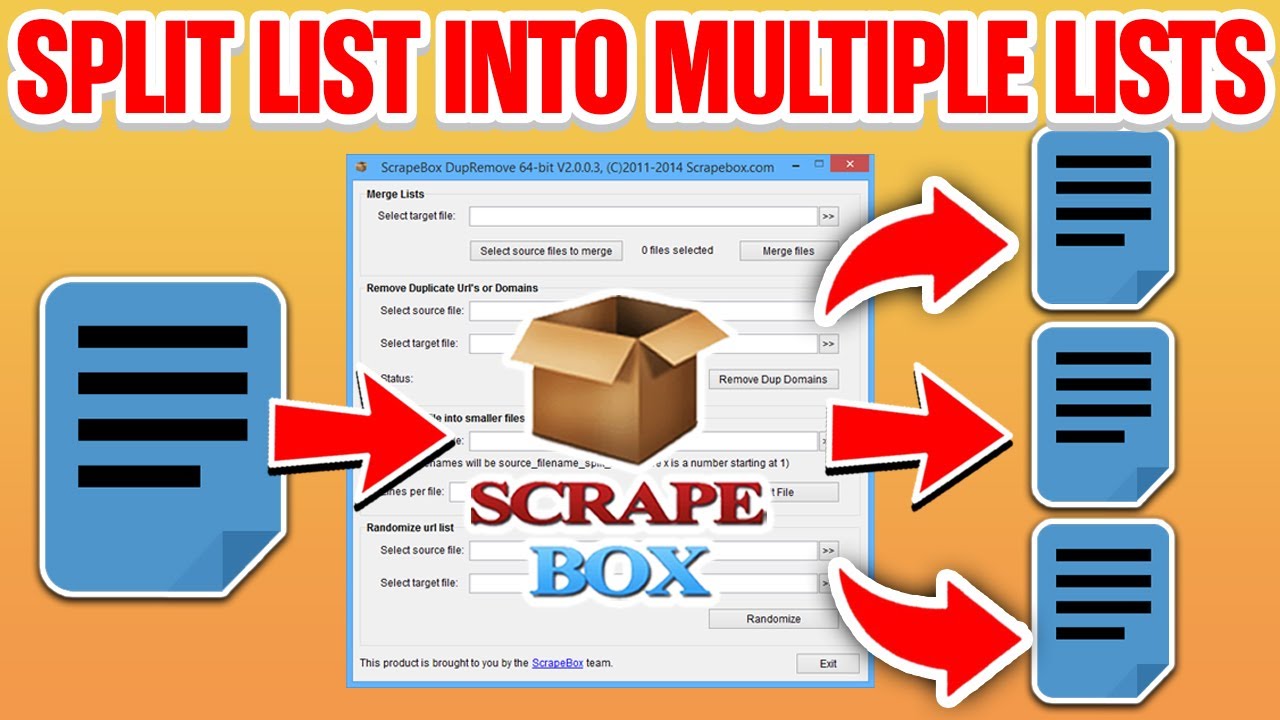 Split List Into Multiple Lists Software - Scrapebox