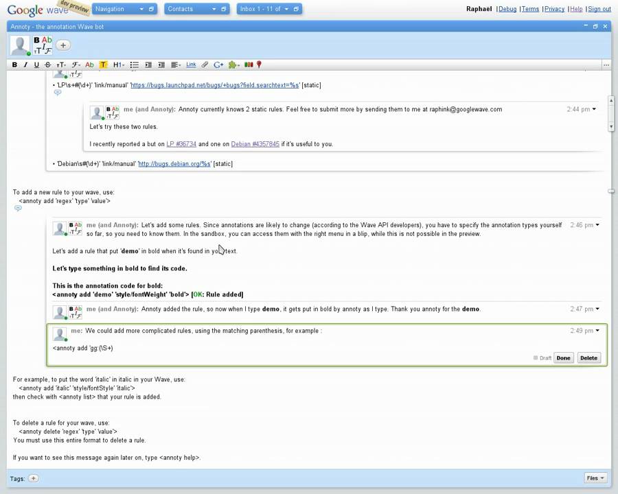 Annoty - annotation Wave bot
