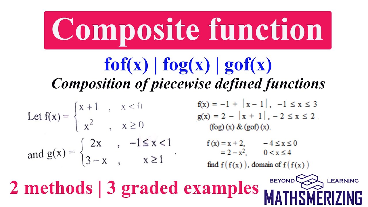 Composition of piecewise functions | fof(x) | fog(x) | gof(x) | Graphical & Algebraic methods | 3 SE