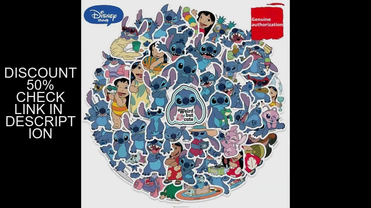51PCS Cute Cartoon Lilo & Stitch Stickers Anime Decal Skateboard Laptop Guitar Kawaii Cartoon Movie
