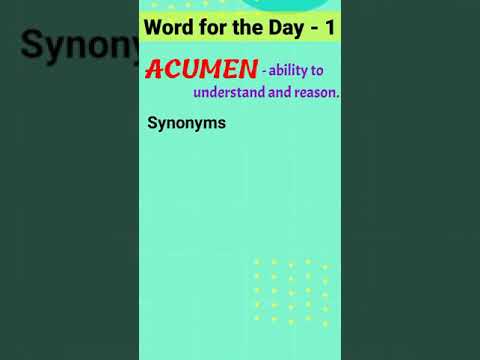 WORD OF THE DAY- ACUMEN #shorts #vocabulary