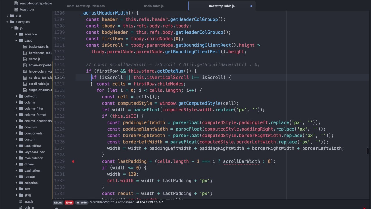 react bootstarp table header TableHeaderColumn width issue