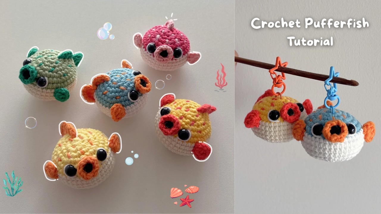 🐡Quick & Easy Pufferfish Tutorial | Adorable Fish Keychain 💕