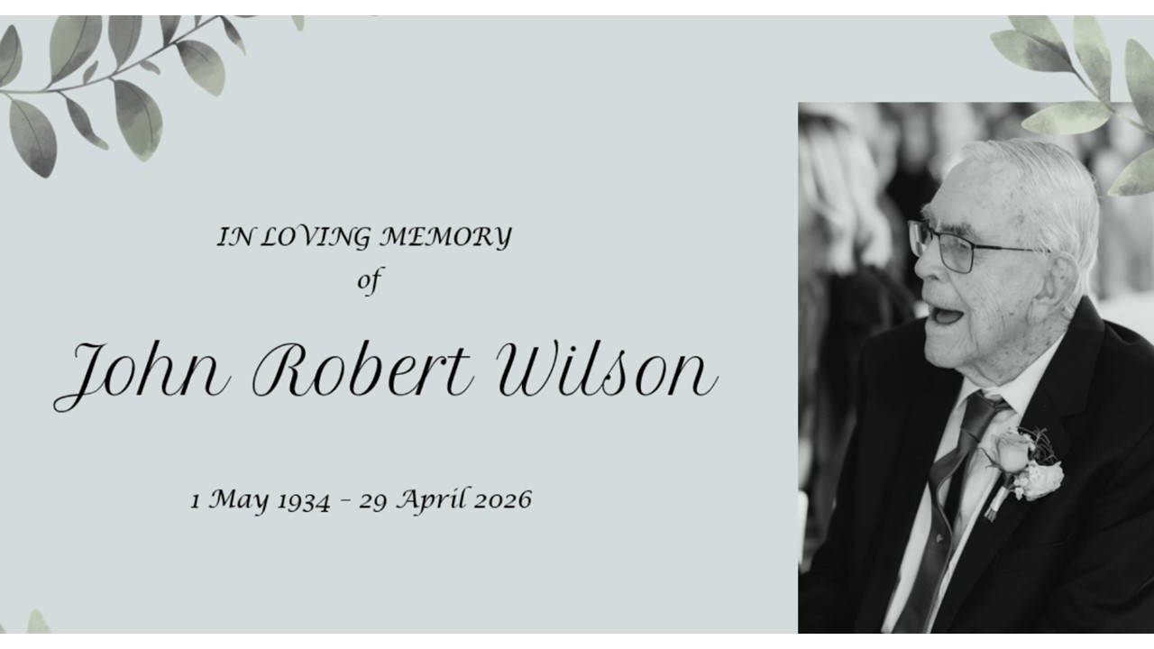 St. John's Anglican Church, Bentleigh, service of Thanksgiving for John Robert Wilson, 12 May 2026.