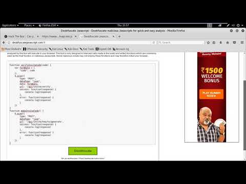 "Hack The Box" CTF Invite Code Process