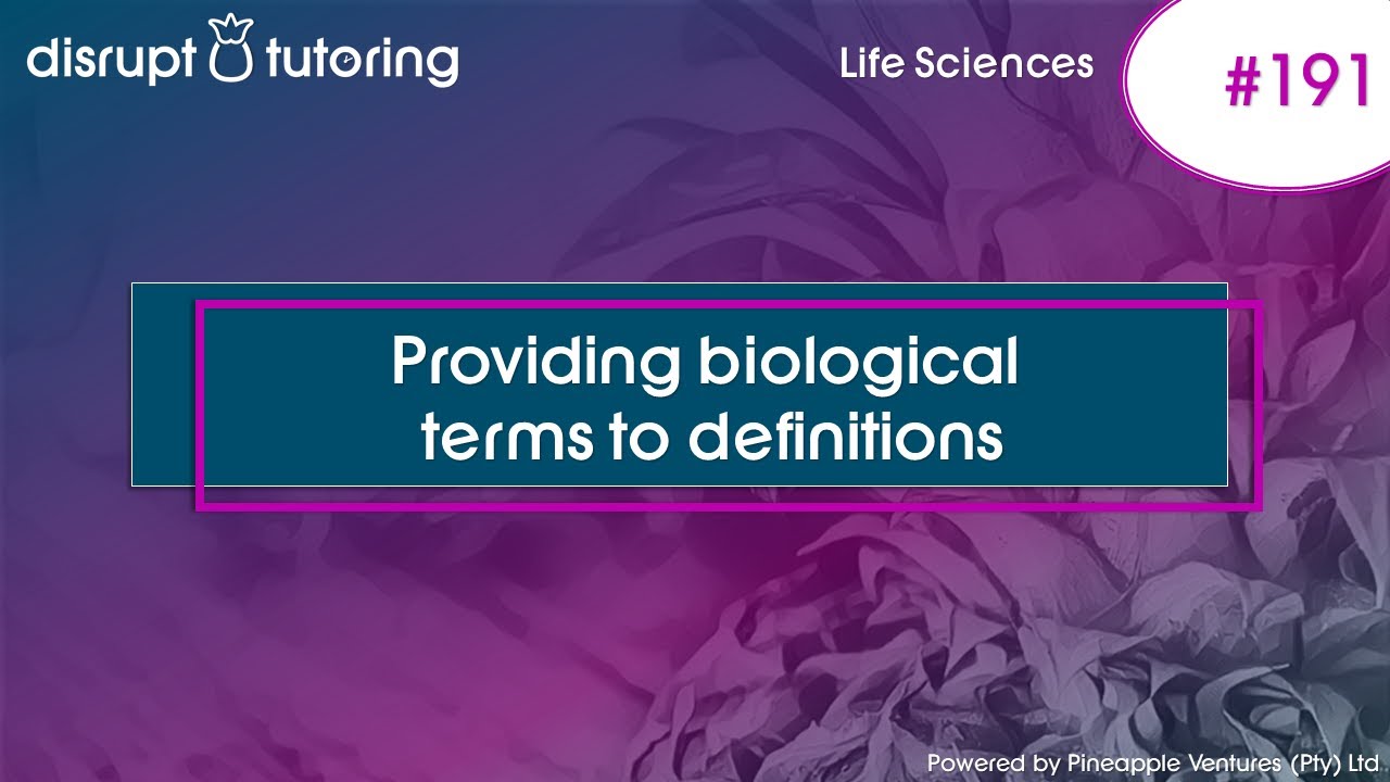 #191 Providing biological terms to definitions