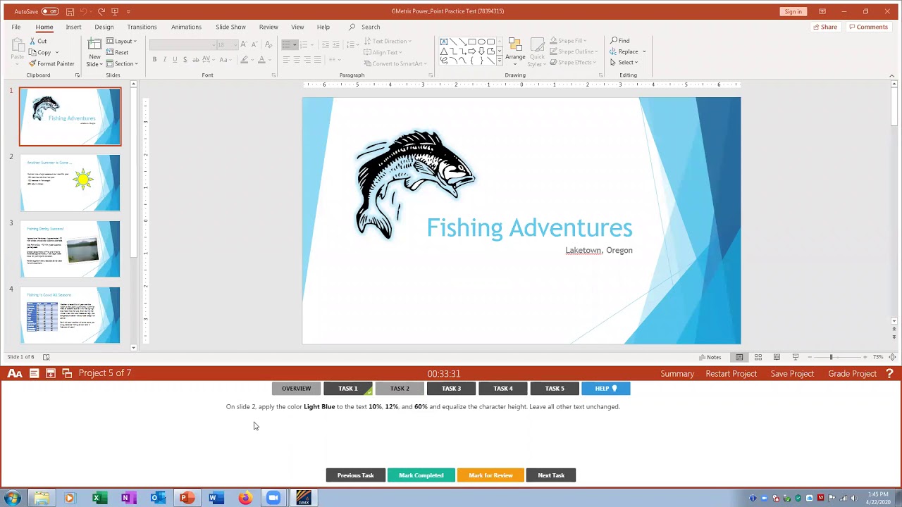 GMetrix PowerPoint Exam #1