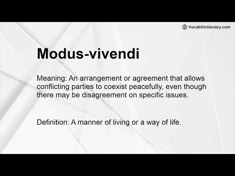 Modus-vivendi Meaning
