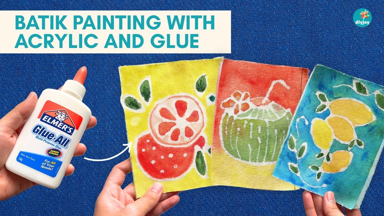 Easy Acrylic Fabric Painting Idea with Glue | Batik Painting Idea for Beginners