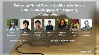 Demonstrating Virtual Teamwork with Synchrobots: A Robot-Mediated ...