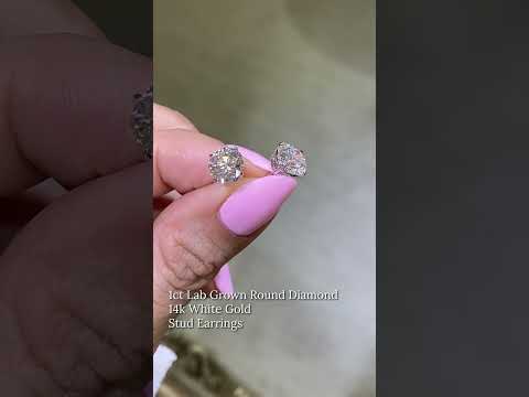 1ct Round Diamond Stud Earrings 💎✨