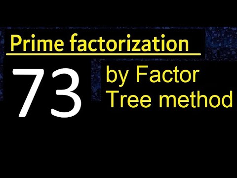 Prime factorization of 73 by factor tree method . Factor tree of 73 . How to find prime factors