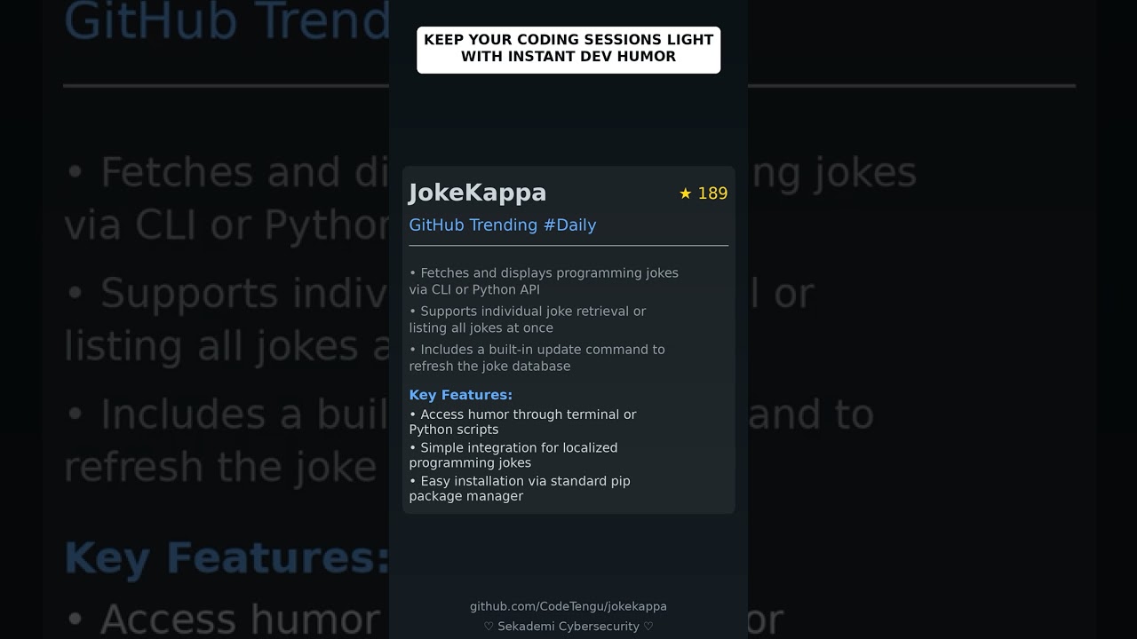 GitHub Trending Repositories: vinta/JokeKappa 🇬🇧