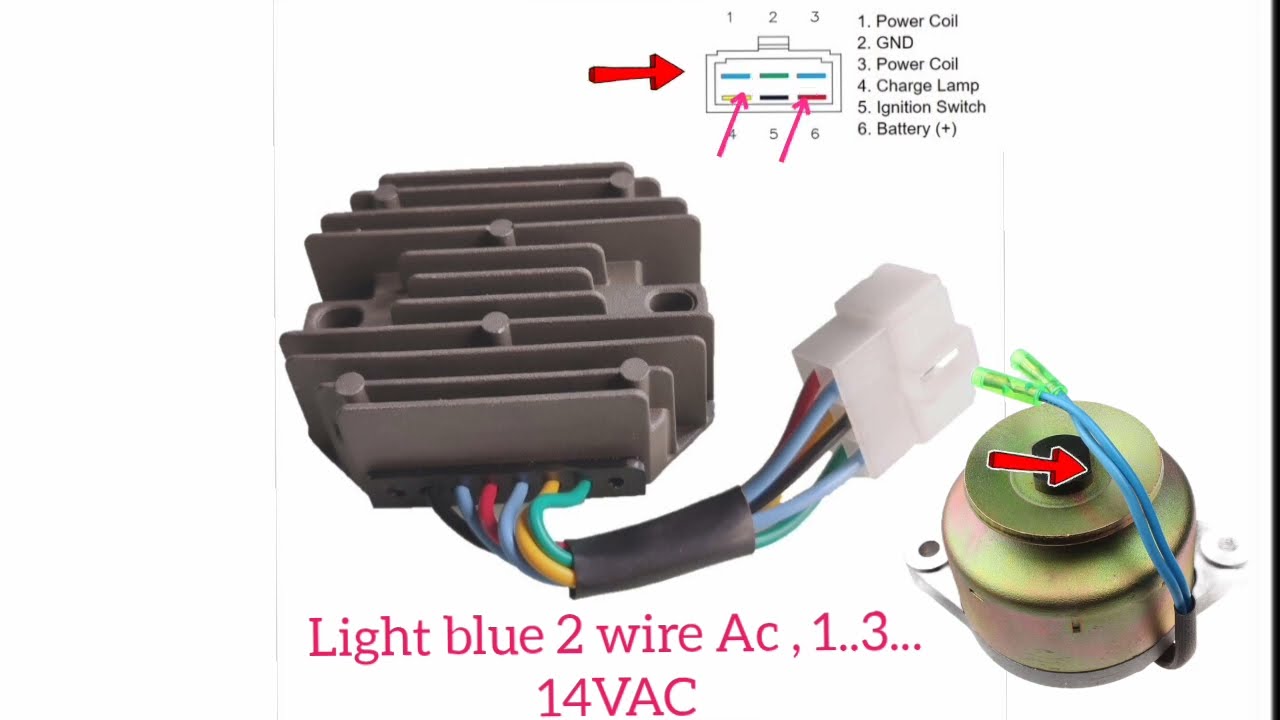 Charging Voltage Regulator 6 wires diagram explained Kubota RS5101 RS5155 John Deere Tractor 650
