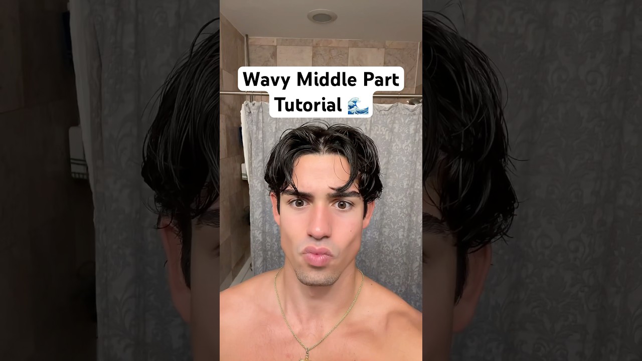 Wavy middle part hair tutorial 🌊