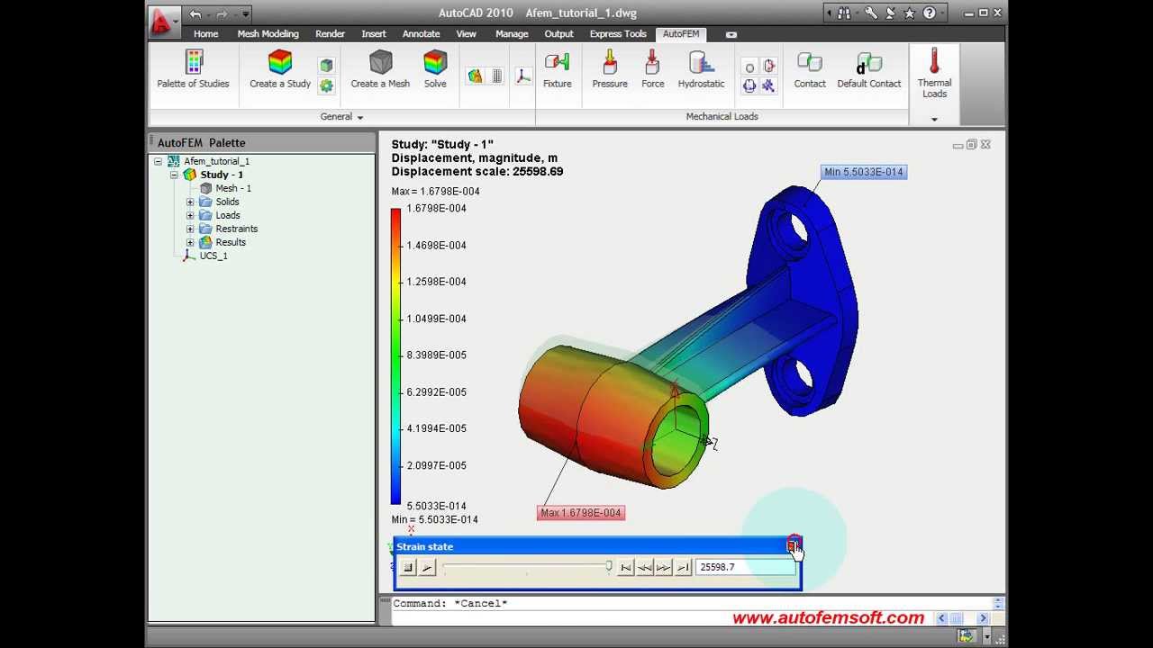 Tutorial video on the AutoFEM Static Finite Element Analysis Module