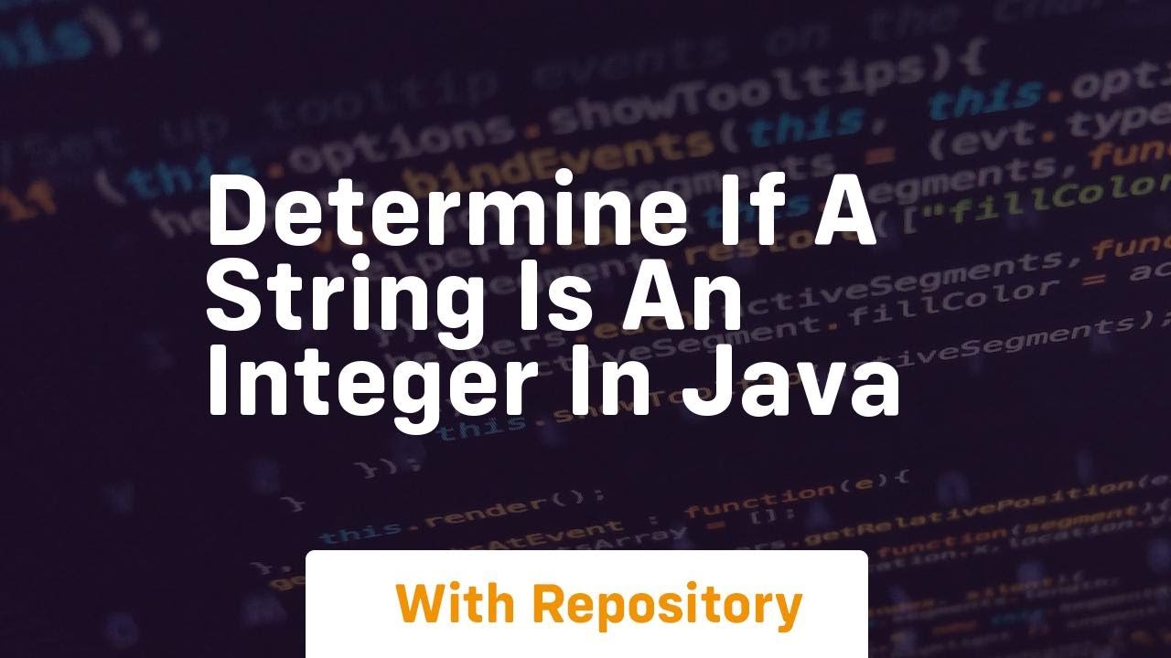 determine if a string is an integer in java