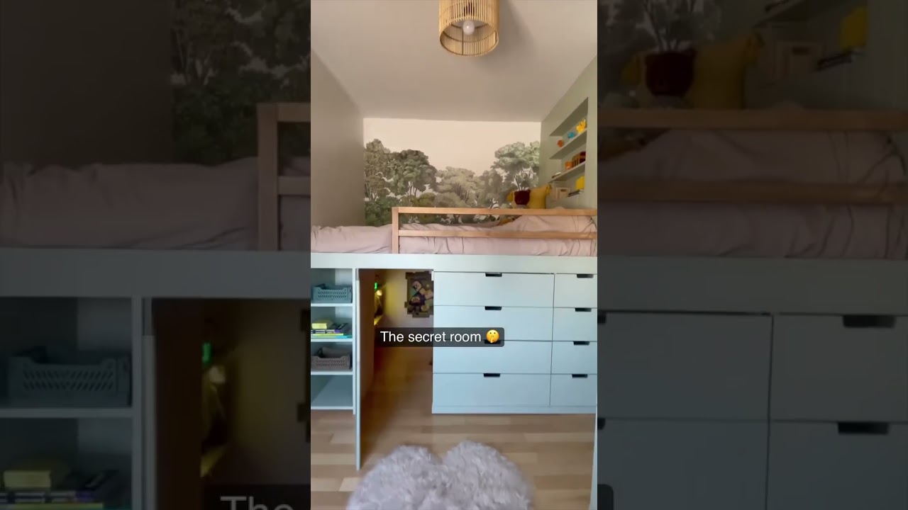 DIY loft bed IKEA hack with secret room #diy #ikeafurniture